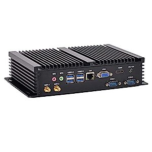 PARTAKER Windows 10 Industrial PC, Fanless Mini Desktop Computer with Intel Core Quad Core CPU i7 8550U 8565U,8GB RAM,240GB SSD,1TB HDD,1xNICs, 4xUSB 3.0,2xCOM RS232,HDMI,VGA,Wi-Fi