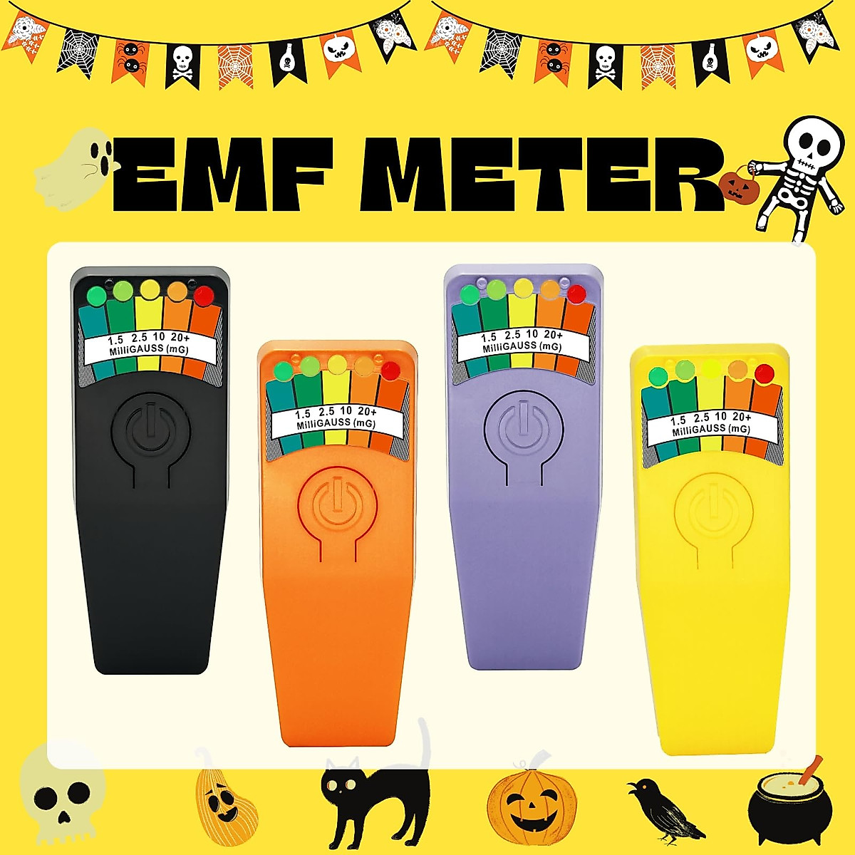 Gurtice EMF Meter Ghost Hunting Magnetic Field Detector Spirit Box Paranormal Equipment Tester 50Hz-20,000Hz Black