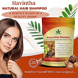 Havintha Natural Hair Shampoo with Amla, Reetha, Shikakai and Methi dana Powder for hair wash - 8 ounce | 0.5 pound | 227 grams (Pack of 1)