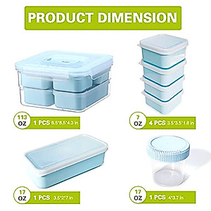 Food Storage Container with Lid Airtight, with 6 Individual BPA-Free Plastic Food Containers for Pantry Fridge Organization and Storage, Reusable Stackable Meal Prep Containers, Dishwasher Safe