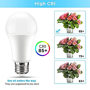 Dusk to Dawn Light Bulbs Outdoor 100 Watt Equivalent - 2 Pack E26 12W Automatic On/Off Sensor Light Bulb Daylight 6000K A19 Outdoor LED Light Bulbs