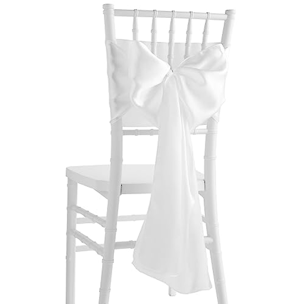 10-Pack White Satin Table Runners for Rectangular and Round Tables, Weddings, Baby Showers, Birthday Parties, Banquets, Events Decorations (White, 108.2x11.8 in)