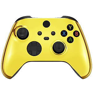 eXtremeRate Custom Shell for Xbox Core Wireless Controller - Revamp Your Gaming Gear - Chrome Gold Replacement Game Acessories Cover Faceplate for Xbox Series X & S Control [Controller NOT Included]