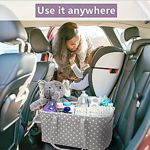 QiANBiRD Baby Diaper Caddy Organizer for Boy Extra Large Nursery Storage Basket Bin Portable Holder Tote bag for Changing Table Car baby shower gifts Registry Newborn Essentials Must Have item