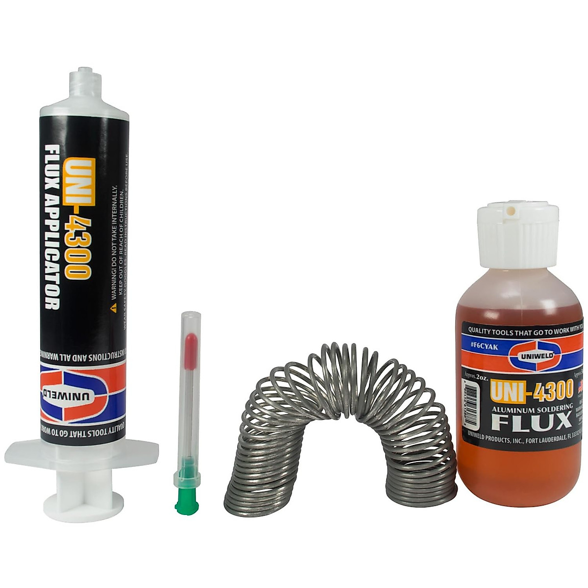 Uniweld P4KD9S Aluminum Soft Solder Kit with Metal Tip Flux Applicator 2 x 3.25 x 1 inches