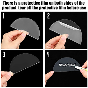 Bucherry 30 Pcs Clear Acrylic Wedding Place Cards, 2 x 4 Inch Half Circle Acrylic Sign DIY Blank Semicircle Acrylic Table Numbers Wish Sign Wedding Reception Event Birthday Party Restaurant