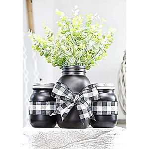 Darware Black Chalkboard Mason Jars (Quart Size, 2-Pack); Black-Coated Blackboard Surface Glass Jars for Arts and Crafts, Gifts, and Rustic Home Decor