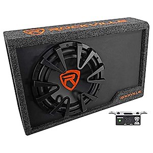 Rockville Rws12ca Slim 1200 Watt 12" Amplified Powered Car Subwoofer Enclosure ,Black