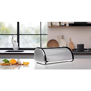 Home-it Stainless Steel Bread Box for kitchen, bread bin, storage holder 16.5x10x8