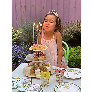 Talking Tables Pink Tiara Wand Set Perfect for Girls Birthday, Baby, Bridal Shower, Pretty Princess, Fairy, Butterfly Party, B, One Size