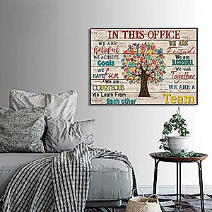 Inspirational Wall Art For Office Motivational Poster Wall Decor Signs Quotes In This Office We Are A Team Canvas Poster for Office Decor for Women Inspirational Wall Decor 24x16 Inch UNFRAMED