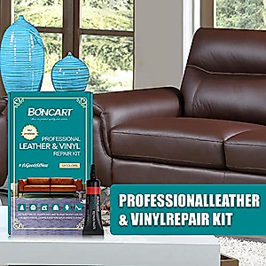 BONCART Leather Repair Kit for Sofa/Purse/Car Seat/Couch/Jacket/Furniture,Vinyl and Leather Repair Paste, Leather Filler, Leather Paint, Leather Scratch Repair,Provide Color Matching Guide