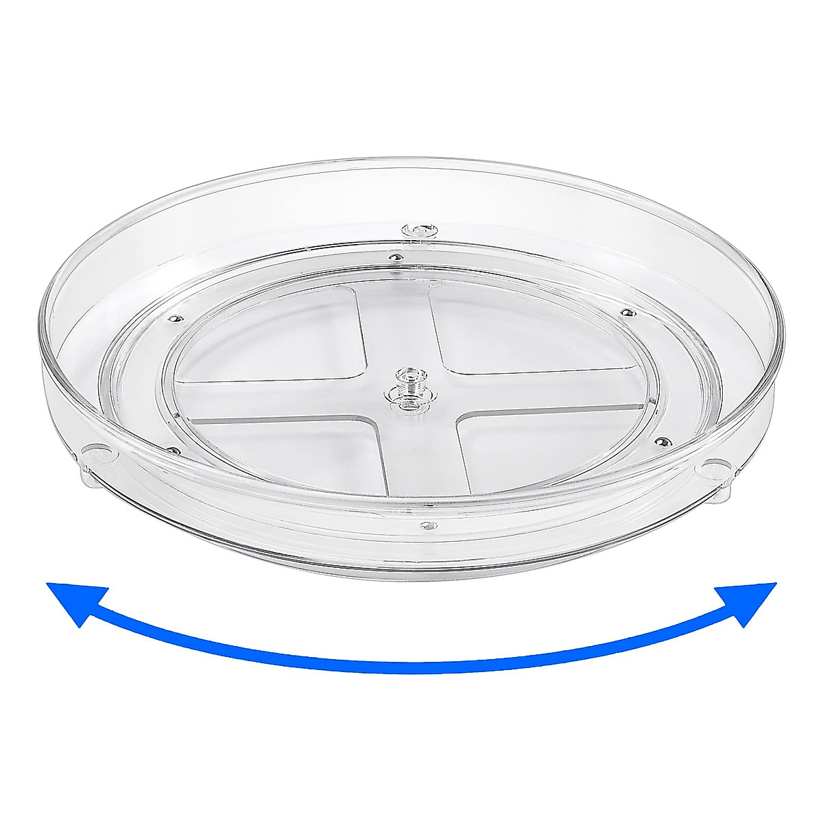 LEEYUBAY Lazy Susan Organizer Plastic Clear Lazy Susan Turntable for Cabinet 10.6" Round Rotating Spice Rack Cosmetic Makeup Organizers for Kitchen Vanity Countertop Fridge Bathroom