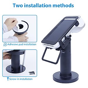 CRIZISTON Credit Card Terminal Stand for Pax A920 / A920 Pro, 7" Tall Credit Card Machine Stand, Swivel & Tilt POS Machine Payment Terminal Stand with Fully Wrap Metal Frame, Screw-in & Adhesive,Black