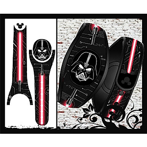 Red Lightsaber, Lord Warrior Wrap Magic Band Decal Skin Sticker Compatible with The Disney MagicBand 2 (Red Lightsaber, Lord Warrior)