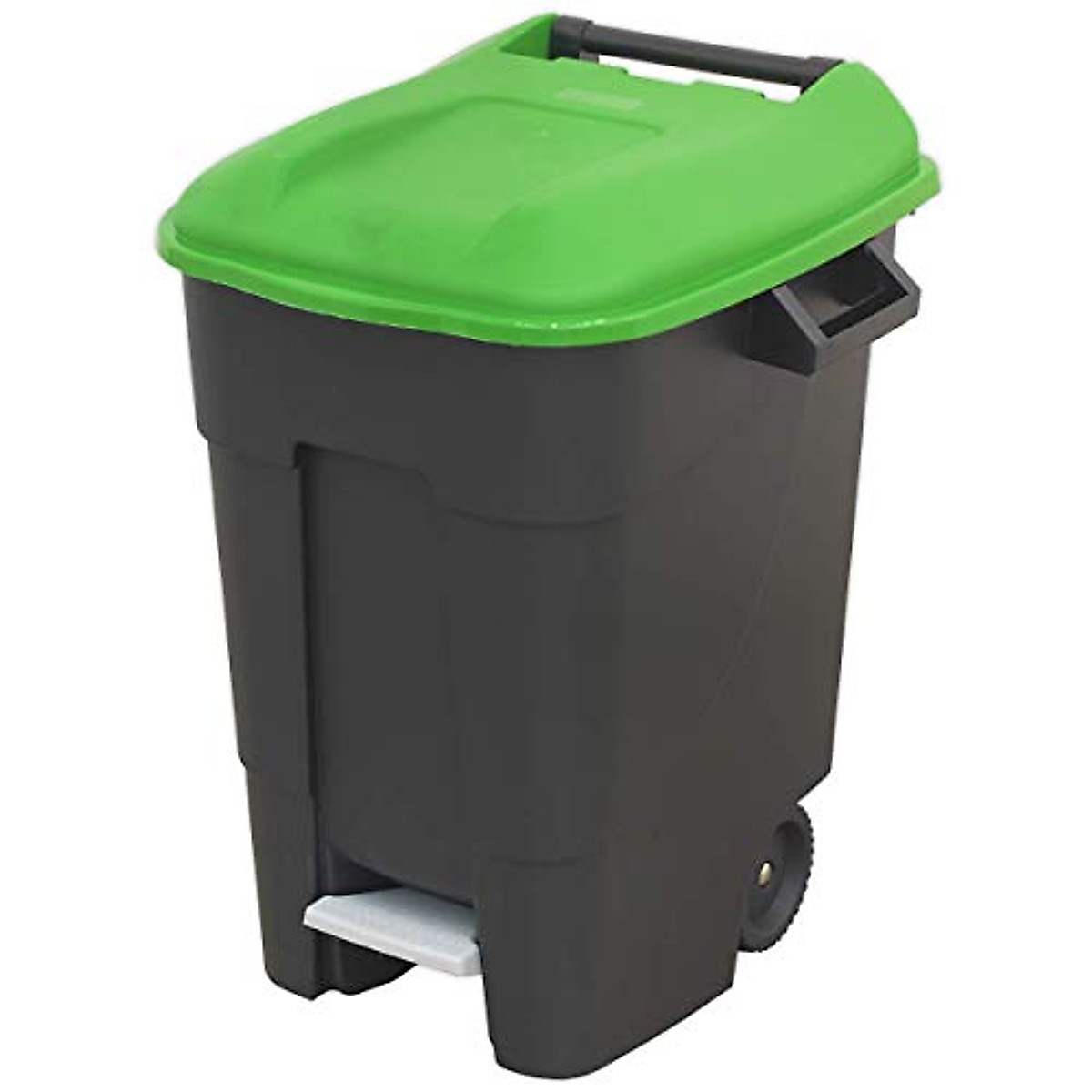 Sealey BM100PG Refuse Foot Pedal 100L-Green Wheelie Bin, Capacity 100L, 595mm x 570mm x 765mm, Green