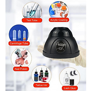 Generic Wireless Mini Vortex Mixer, 5200RPM Tattoo Ink Mixer, Paint Pigment Nail Polish Lacquer Shaker with Auto Touch Switch & Anti-Slip Base, Mixing in 5sec, Black