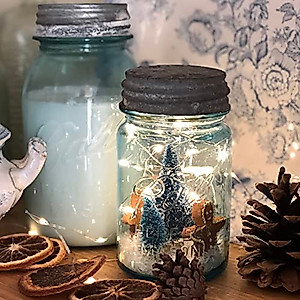 ANGMLN Upgraded Solar Mason Jar Lid Lights, 10 Pack 30 LED Fairy Star Firefly String Lids Lights Including (10 pcs Hangers),for Wedding Patio Garden Party Decorations (No Jars)