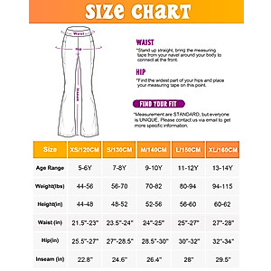 Ewedoos Girls Flare Leggings Crossover with Pocket Preppy Clothes Leggings for Girls Yoga Pants Dance Casual Uniform Black