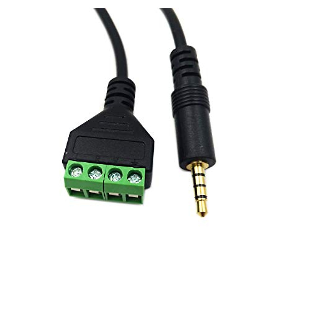 Poyiccot 3.5mm Speaker Wire Adapter, 3.5mm (1/8") 4 Pole Stereo TRRS Male Jack to AV 4 Screw Terminal Block Balun Connectors Cable 30cm (3.5mm M/ 4pin)