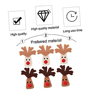 Christmas Felt Ornament Kit 6 Pcs Felt Elk Home Decoration Mini Accessories Miniture Decoration Knitted Doll Christmas Xmas Felt Knitted Santa DIY Handmade Decoration Apparel