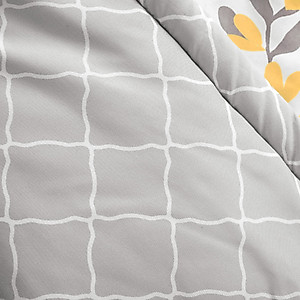 Lush Decor Aprile Throw Blanket, 60" x 50", Yellow & Gray