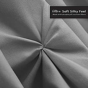 Nestl Dark Grey Bed Skirt King Size, Pinch Pleat King Bed Skirt, 14" Inch Drop King Bedskirt, Hotel Quality Dark Grey Bed Skirts Premium Microfiber Bedskirt for King Bed, Dark Grey King Size Bed Skirt