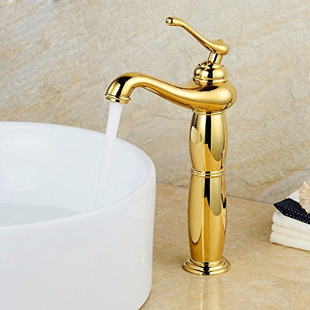 SJQKA-European style, bathroom art basin, all copper single hole, hot and cold antique faucet, stage wash basin, golden retro, faucet