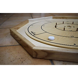 26 Natural and White Crokinole Discs with a Velvet Pouch (Mini Discs - 1 3/32 Inch Diameter (2.8cm))