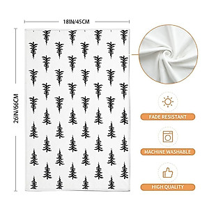 ARKENY Christmas Kitchen Towels Set of 2,Black Xmas Tree Dish Towels 18x26 Inch,Hoilday Farmhouse Home Decoration AD101