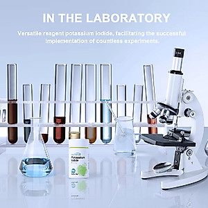 Potassium Iodide, 99.9% Purity, Powder/Crystals, 100g Lab Grade, Potassium Iodide for Elephant Toothpaste, Potassium Iodide Powder for Laboratory Teaching