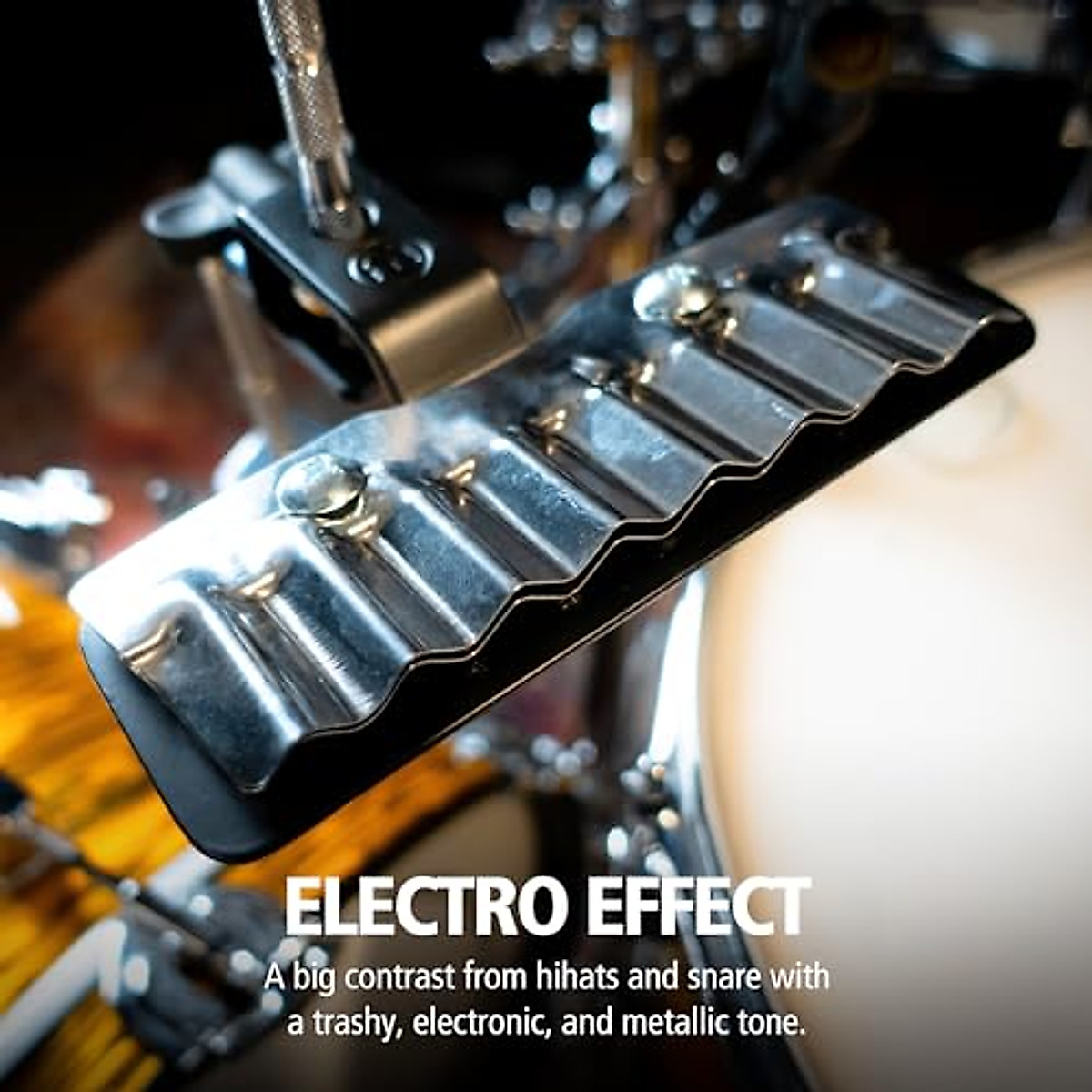 Meinl Percussion Crasher for Percussion Rigs and Drum Set, Medium Size-NOT Made in China-Guiro Style Steel Playing Surface and Standard 3/8" Eye Bolt Mount, 2-Year Warranty, Short M