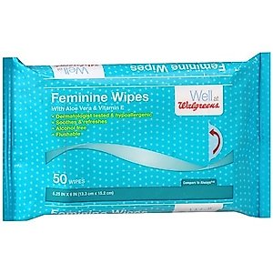 Walgreens Feminine Wipes, Refill 50 ea