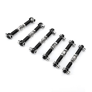 Okuyonic Servos Link, Adjustable RC Tie Rod 47mm 6pcs for Redcat 1/10 RC Car(Black)