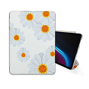 Kawaii Chamomile Flower Cute case Compatible with iPad Mini Air Pro 7.9 8.3 9.7 10.2 10.9 11 12.9 inch Pattern Cover New 2022 2021 Trifold Stand 3 4 5 6 7 8 9 Generation 490 (11" Pro 1/2/3 gen)