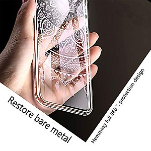 HHUAN Case for TCL 10 Plus (6.47 Inch) with 2 X Tempered Glass Screen Protector, Clear Soft Silicone Cover Bumper TPU Shockproof Phone Case for TCL 10 Plus - WM86