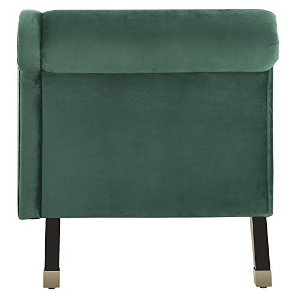 Safavieh Home Caiden Modern Emerald Green Velvet and Espresso Chaise Lounge Chair