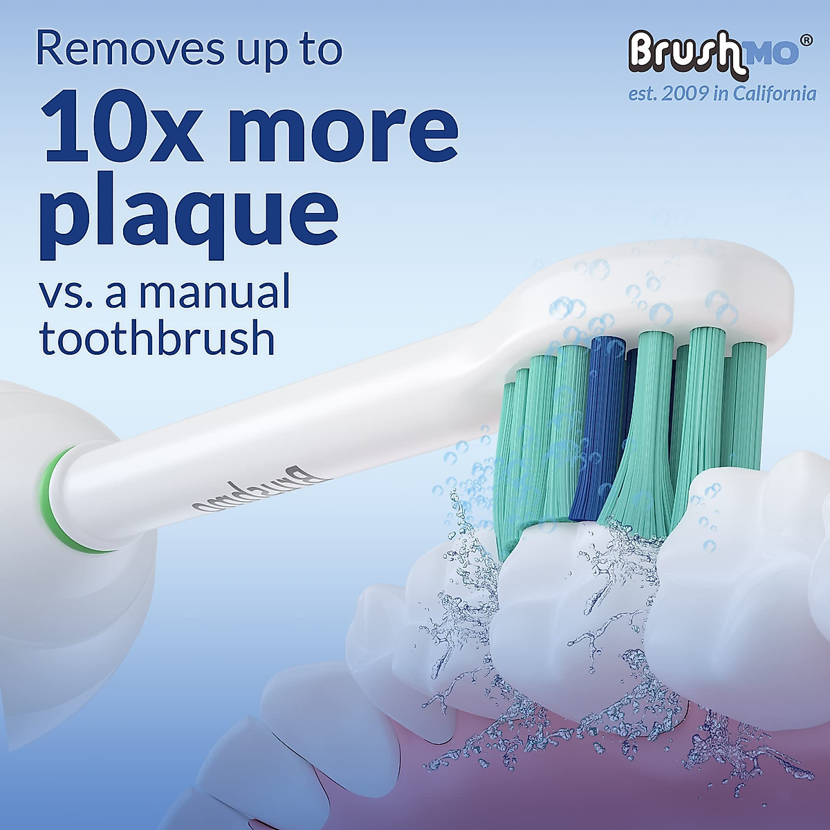 Brushmo Replacement Toothbrush Heads Compatible with Philips Sonicare E-Series Essence HX7022/66 and Other Screw-on Electric Toothbrush Models, BM716, Compact Size, 6 Pack