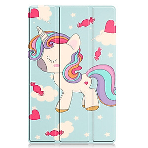 Smart Case for Lenovo Tab M10 Plus (3rd Gen), Ratesell Lightweight Smart Trifold Stand Case Cover with Auto Wake Sleep for Lenovo Tab M10 Plus 3rd 10.6 Inches TB-125F / TB-128F 2022 Unicorn
