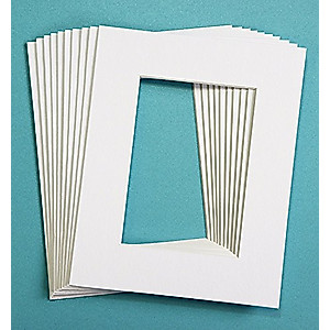 5x7 Mat for 8x10 Frame - Precut Mat Board Acid-Free White 5x7 Photo Matte Made to Fit a 8x10 Picture Frame, Premium Matboard for Family Photos, Show Kits, Art, Picture Framing, Pack of 10 Mats