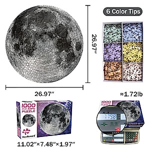 MaxRenard Game 1000 Pieces Jigsaw Puzzle Round Puzzle Toy The Moon