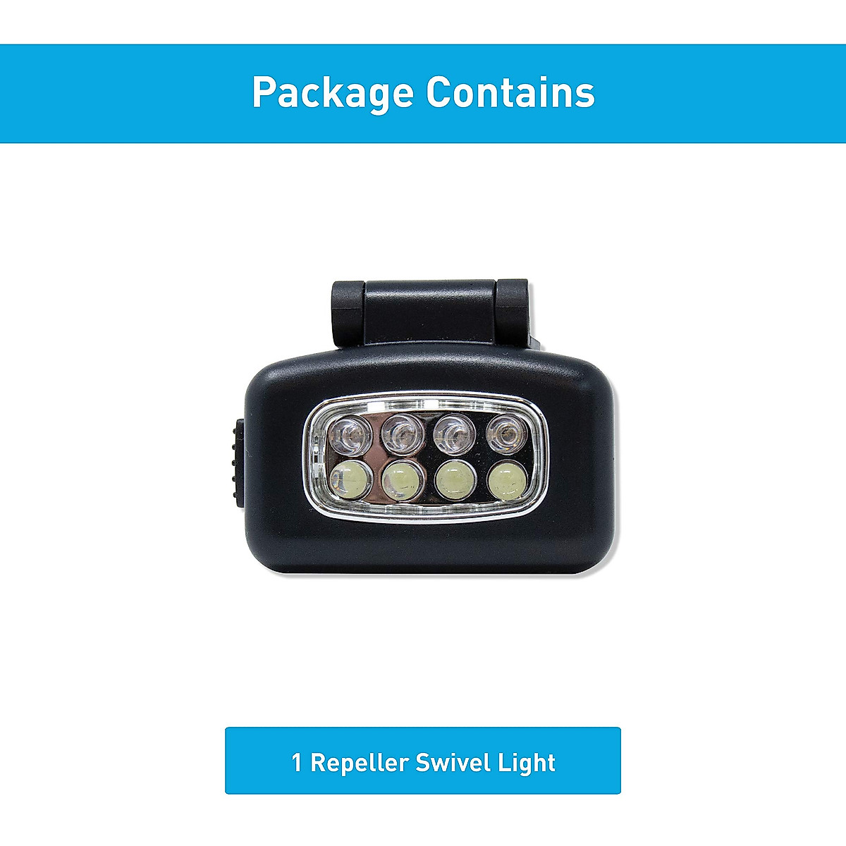 Thermacell All-Purpose Swivel Light; Clips on to Hats, Belts, Outdoor Gear or Any Thermacell Portable Mosquito Repeller; 15-ft Beam of White or Green Light; 30 Hours Battery Life; LED, Battery-Powered