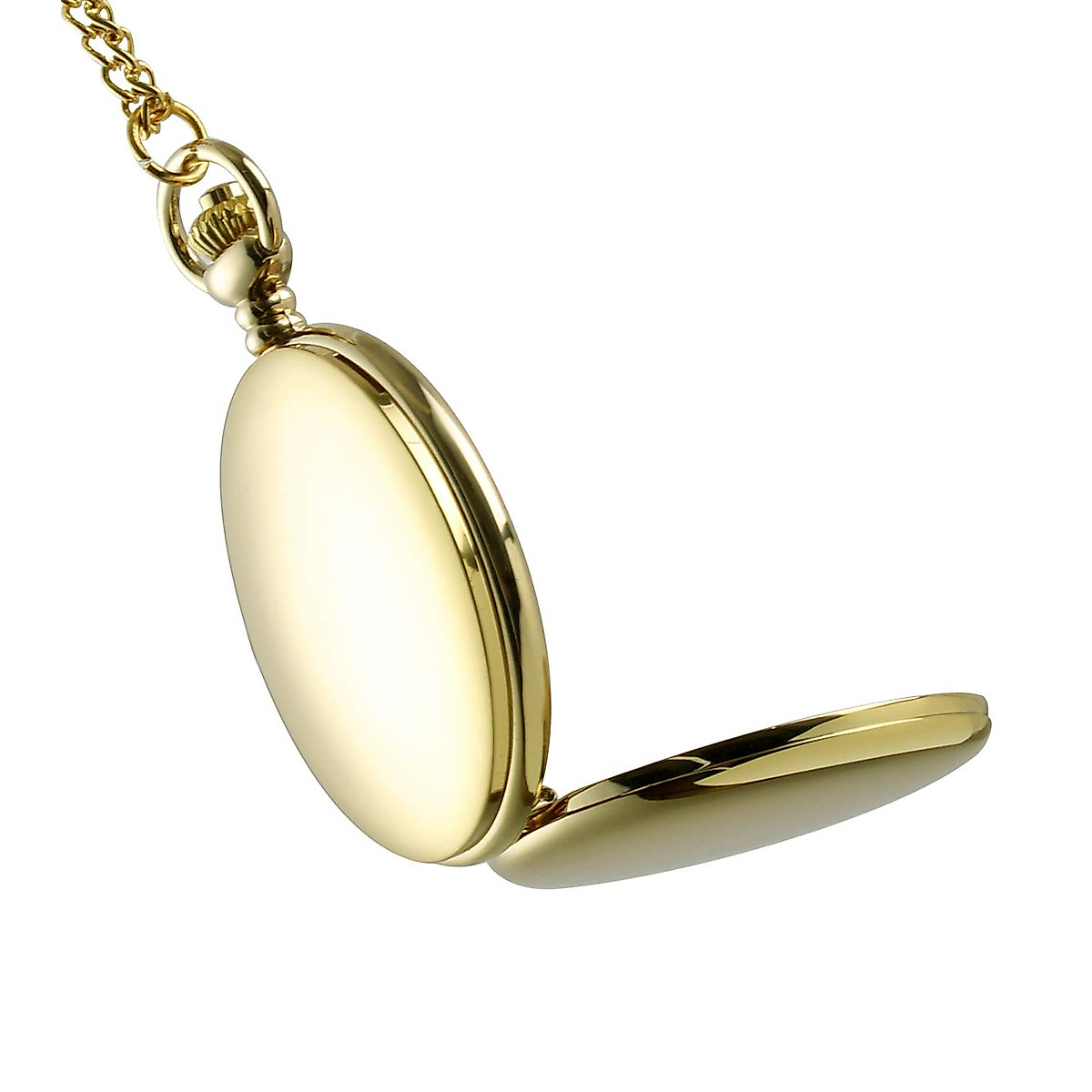 I-MART Smooth Vintage Pocket Watch with Chain (Gold)