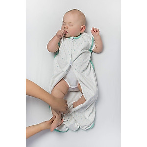 Amazing Baby Microfleece Sleeping Sack, Wearable Blanket with 2-Way Zipper, Use After Swaddle Transition, Playful Dots, SeaCrystal, Large 12-18 Month