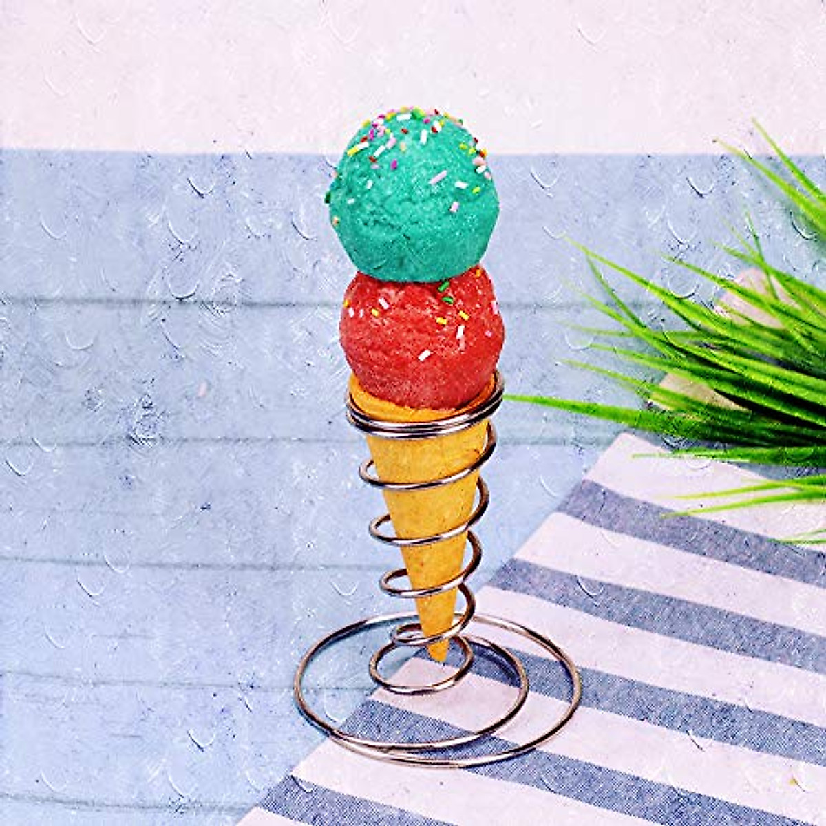 Stainless steel Pizza Cone Holder Stand Ice Cream Cone Holder (5 pcs)