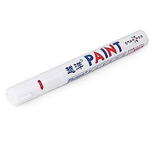 Newsmarts Tire Marker Paint Pen White for Car Tires Lettering Permanent Waterproof Ink Carwash Safe DIY Motorcycles Permanent Automotive Tyre Tire Care