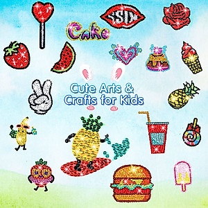 Zonon 36 Pieces Diamond Stickers, Gem Diamond Art Stickers Kits for Kids Create Your Own Painting Craft Cute DIY Diamond Craft Kit for Girls Boys