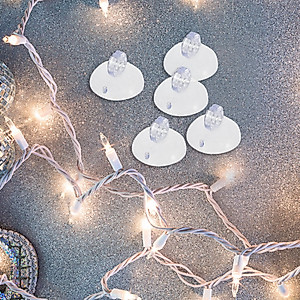 Beavorty Suction Cup Clips Christmas Light Clips 200pcs Light Suction Cup Plastic Transparent Light String Mini Suction Cup Hooks Holder for Window Glass Outdoor String Lights