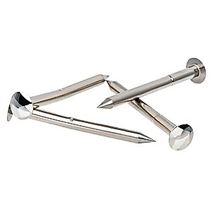 Pinewood Car Axles: (Two) 2.5 Degree Bent for Rail Riding, Plus (Two) Straight; All Machined and Polished and with Increased Head Diameter to Reduce Friction and Increase Speed