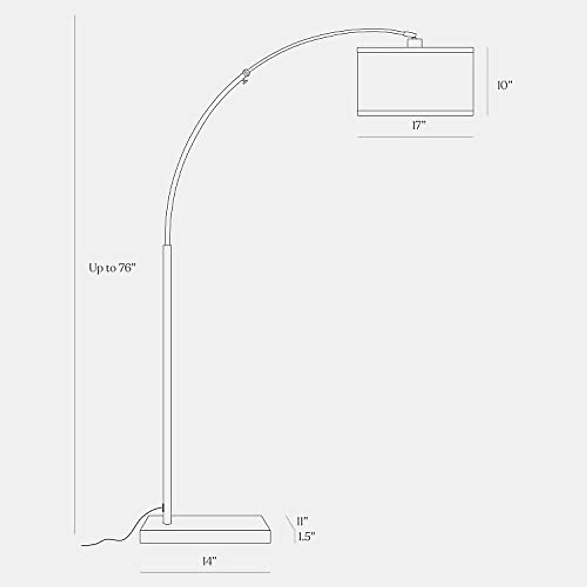 Brightech Logan Arc Floor Lamp, Bright Standing Lamp for Living Rooms, Offices & Bedrooms, Modern Living Room Décor, Tall Hanging Floor Lamp for Reading and More – Black